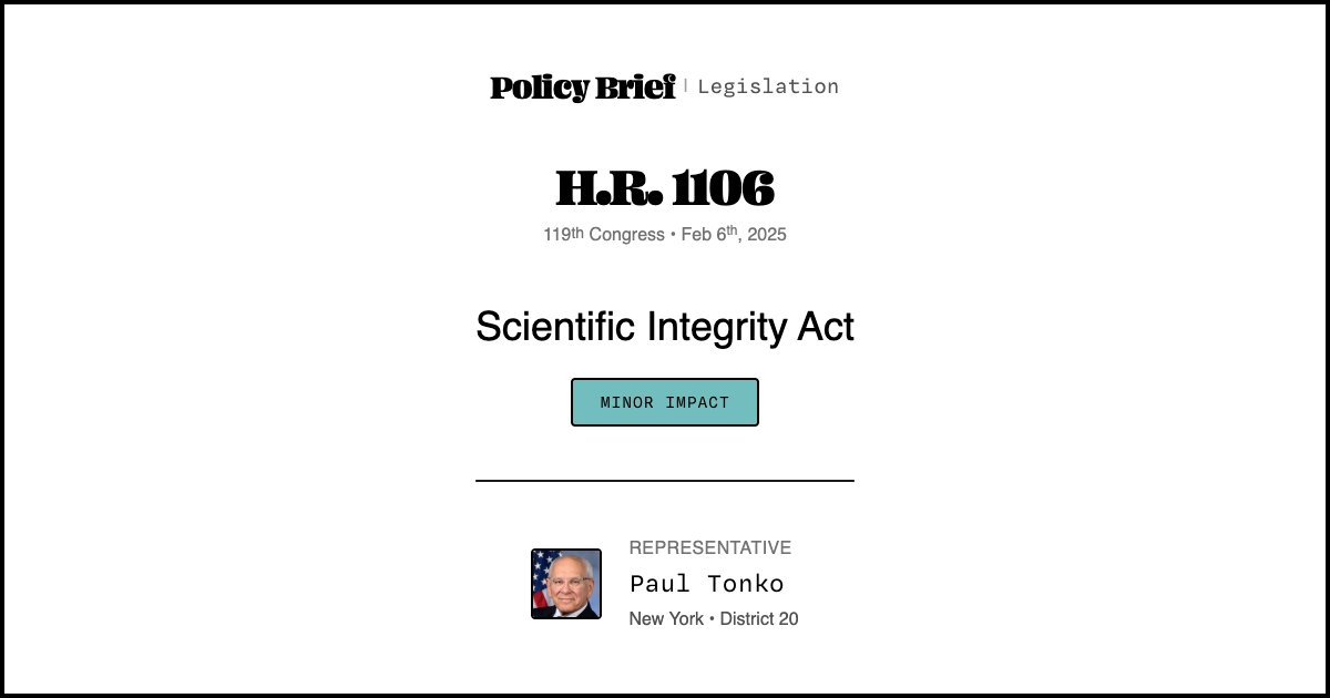 H.R. 1106 - Scientific Integrity Act