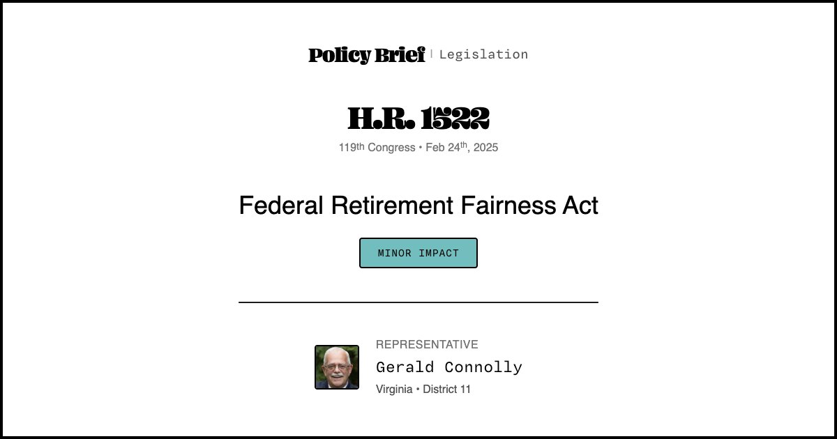 H.R. 1522 - Federal Retirement Fairness Act