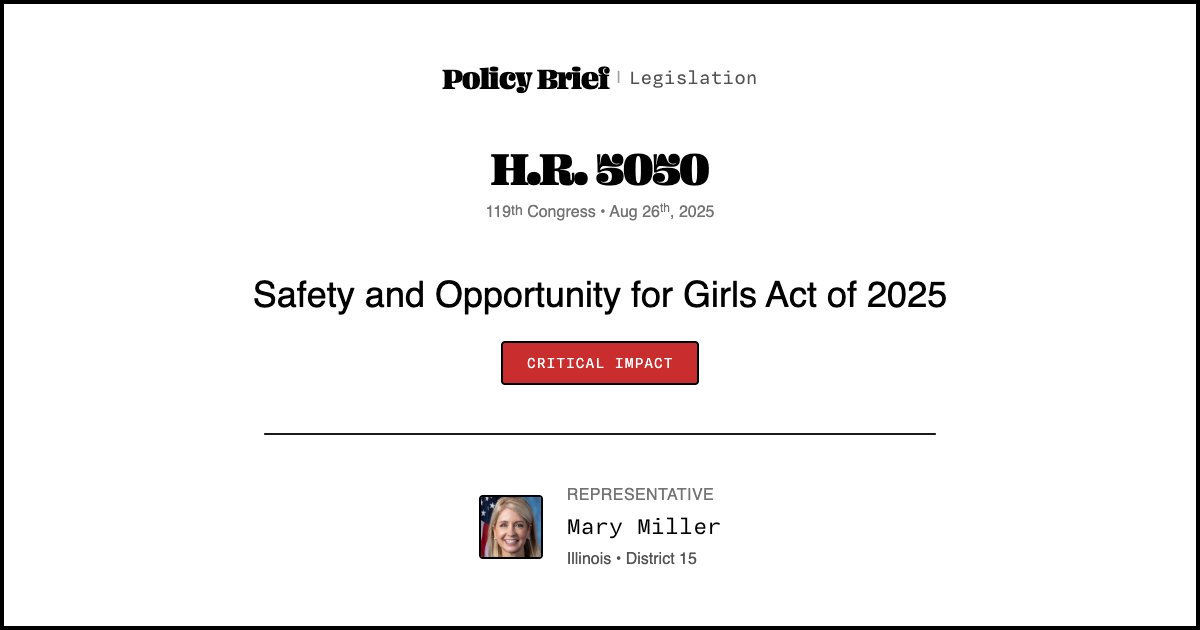 H.R. 5050 - Safety and Opportunity for Girls Act of 2025