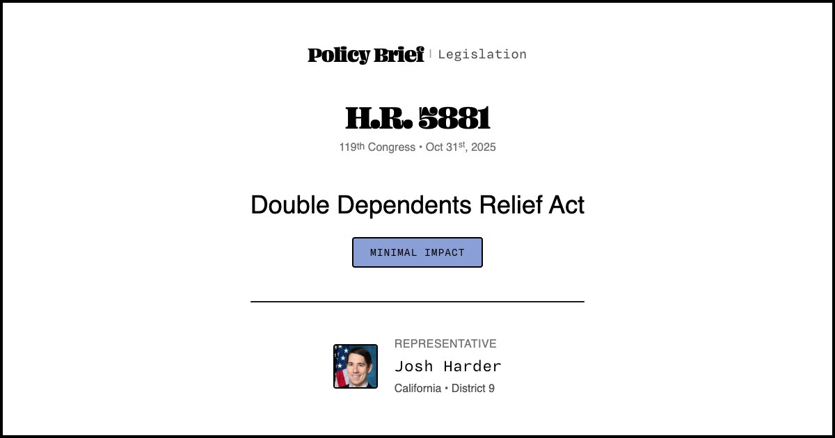 H.R. 5881 - Double Dependents Relief Act