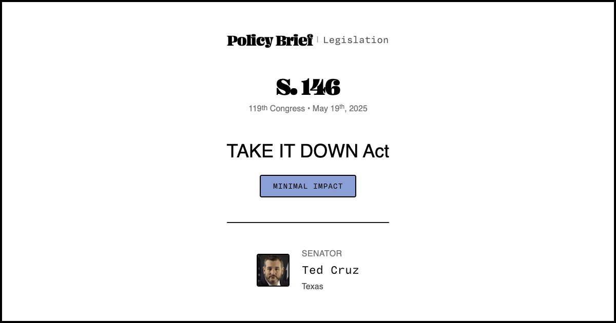S. 146 - TAKE IT DOWN Act