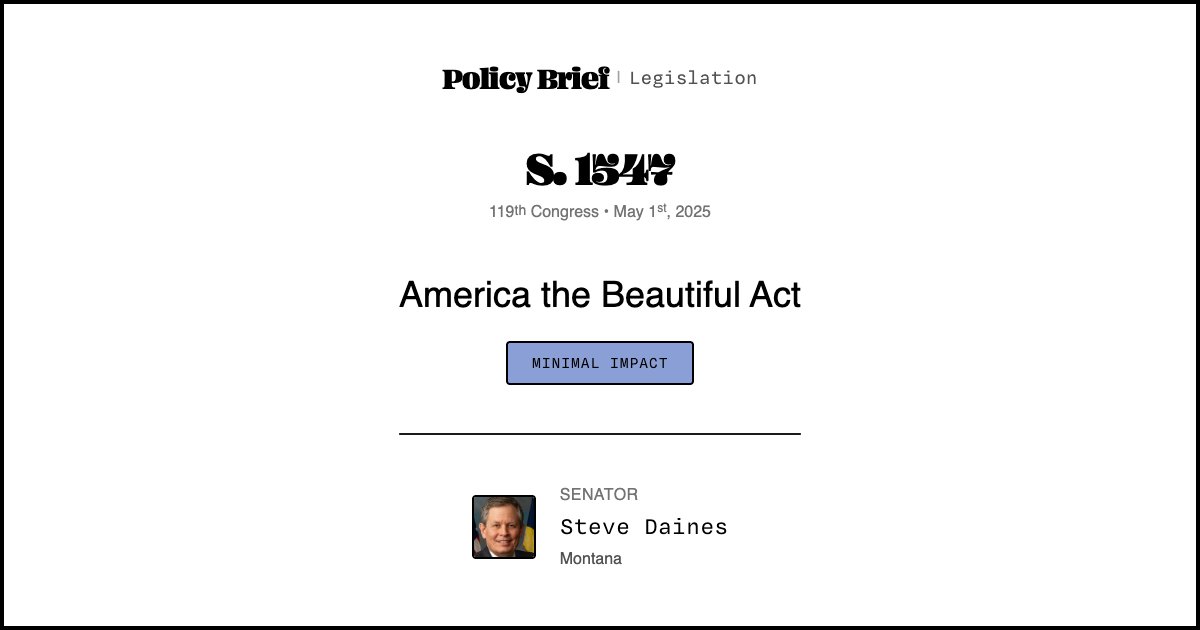 S. 1547 - America the Beautiful Act