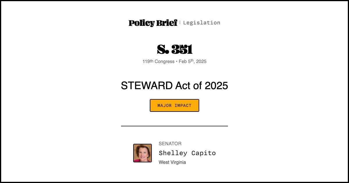 S. 351 - STEWARD Act of 2025